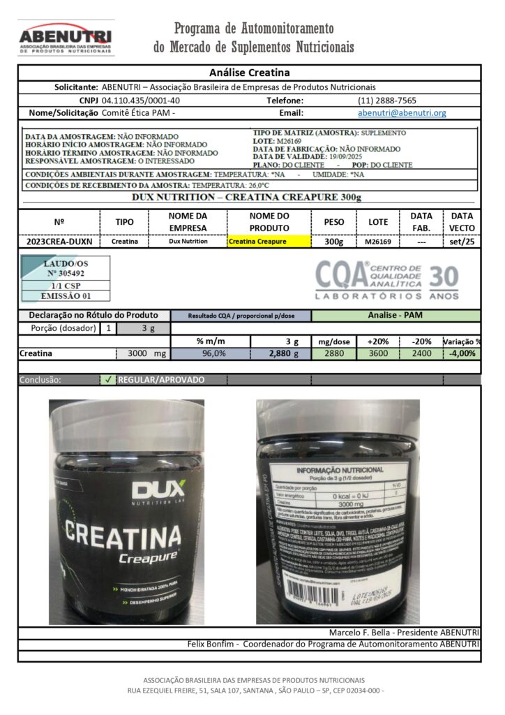 Creatina (100% Creapure®) Dux Nutrition é boa? Confira a Review